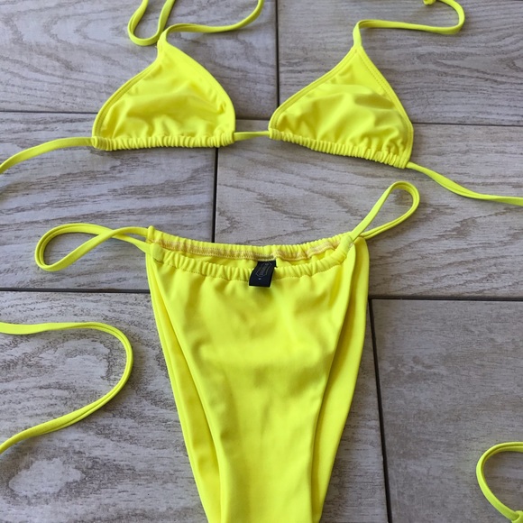 Disruptive Youth | Swim | Neon Yellow Swim Set | Poshmark